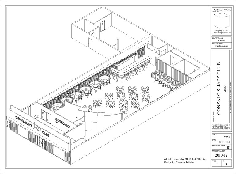 “GONZALO’S JAZZ CLUB” Restaurant & Piano Bar Design by Yosvany Teijeiro ...